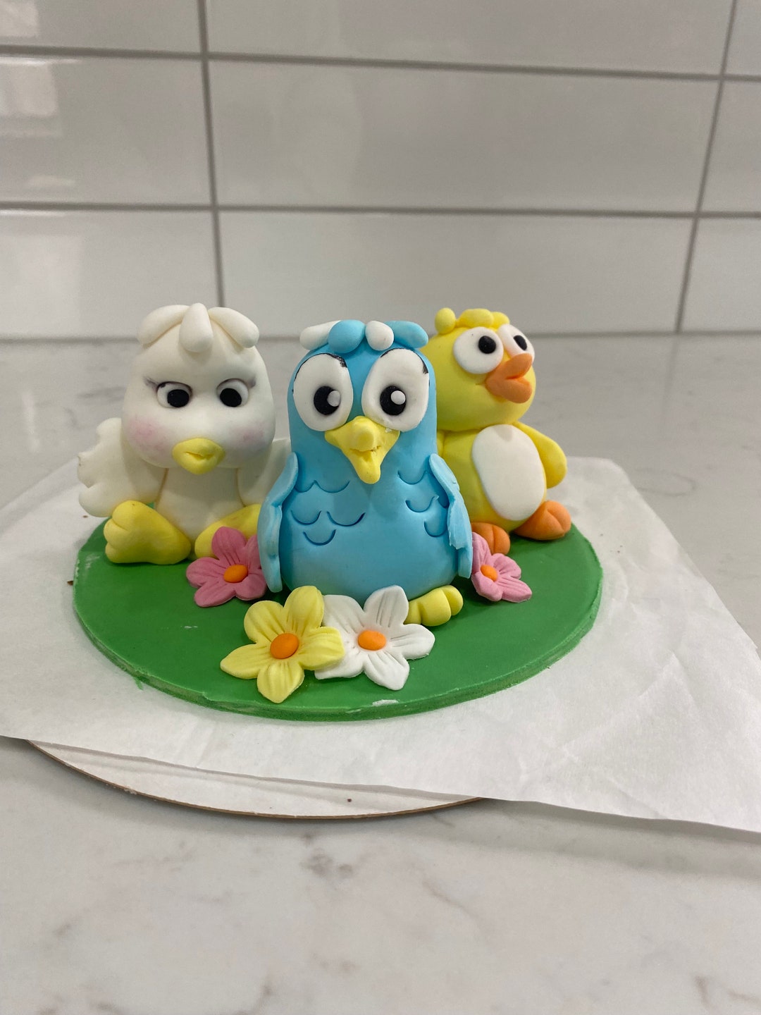Fondant Cake Topper 3 Birds Complete Set NZ - Etsy