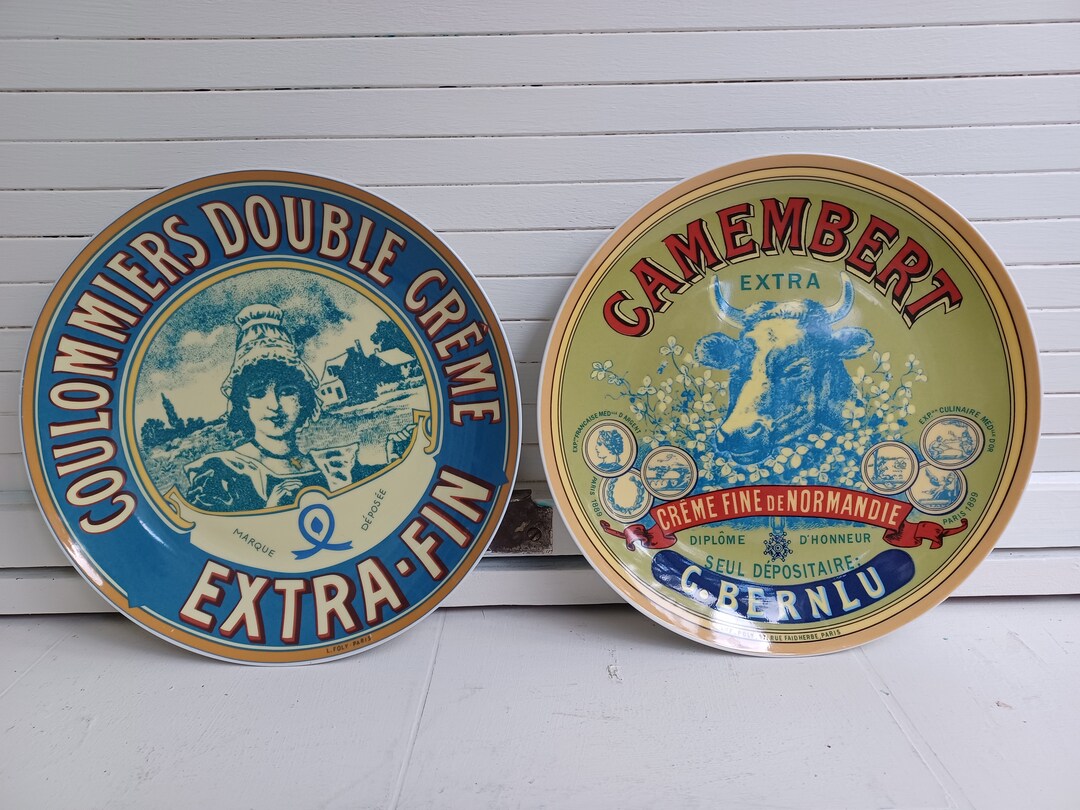 Vintage French Cheese Plates Cordon Bleu BIA 2004 Coulommiers Double ...