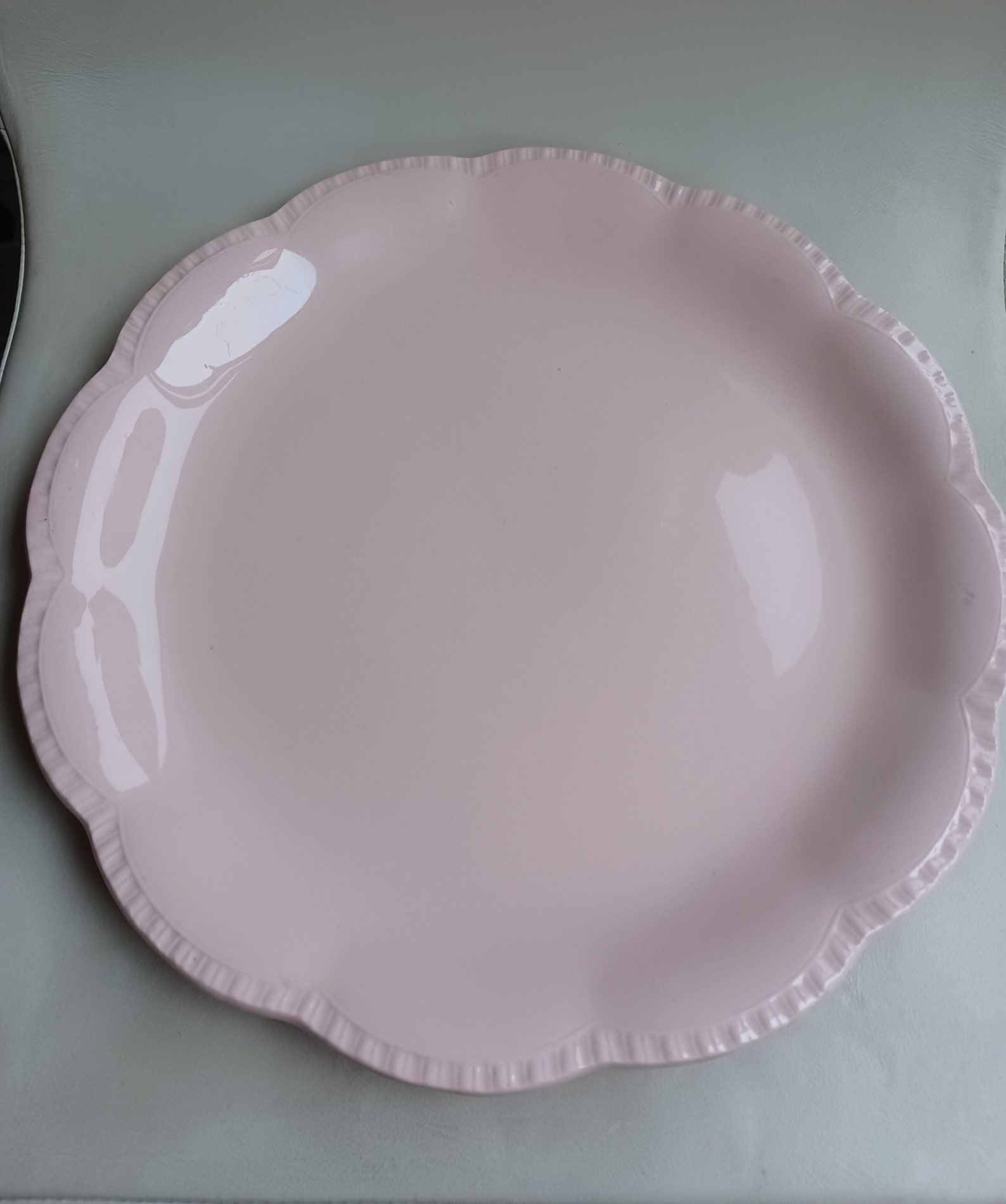 Vintage J&G Meakin Ironstone Blush Pink Cake Plate/serving Plate With ...