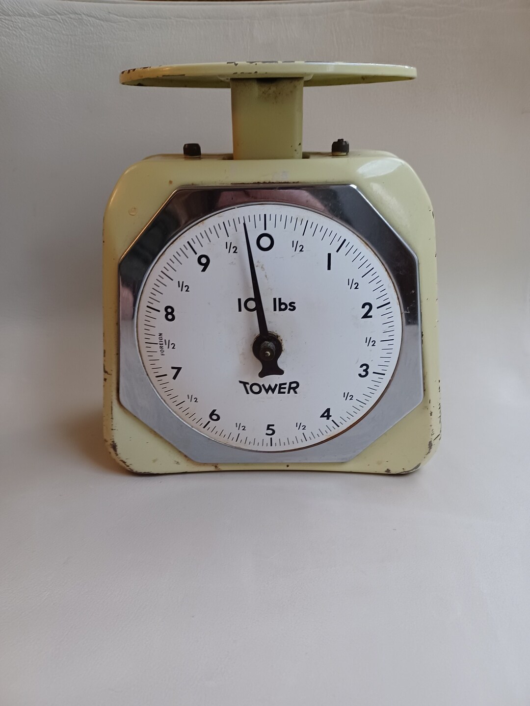 Vintage MCM Tower Kitchen Scale 0-10 Lbs Cream and Chrome Scale With ...