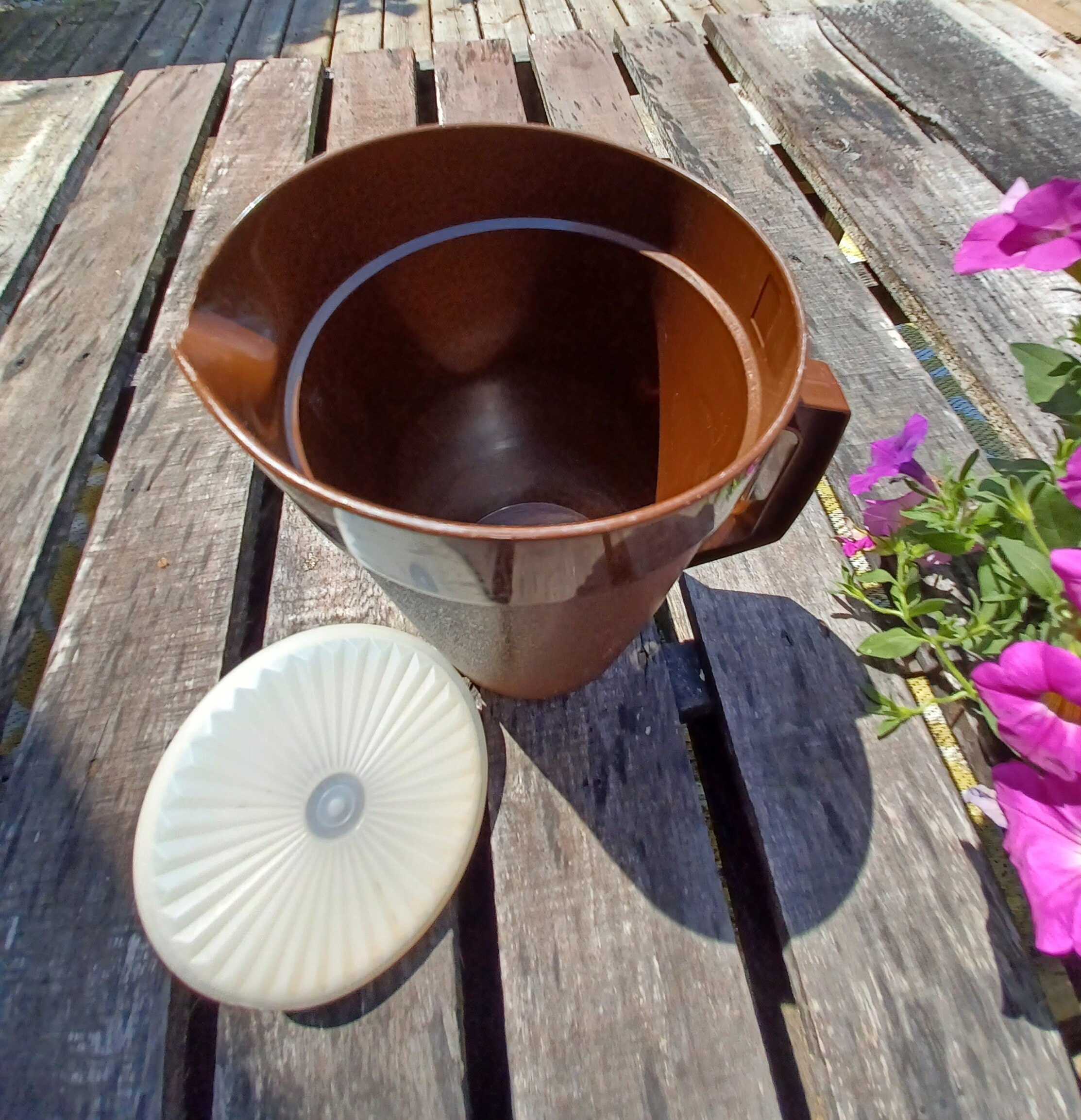 Vintage Chocolate Brown Tupperware Pitcher Small - Etsy