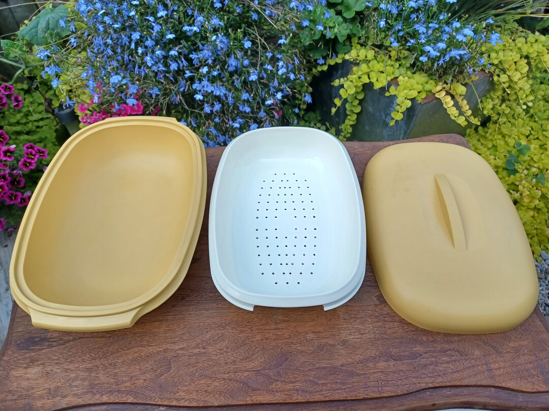 Vintage Tupperware Harvest Gold Oval Steamer - Etsy