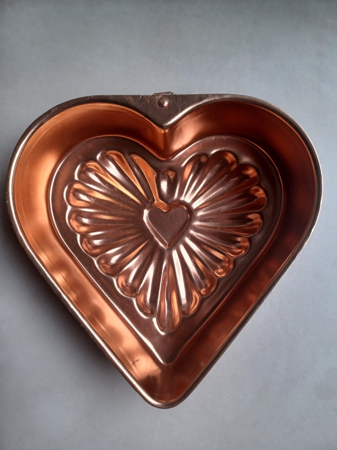 Vintage Copper Heart Shaped Cake Pan - Etsy