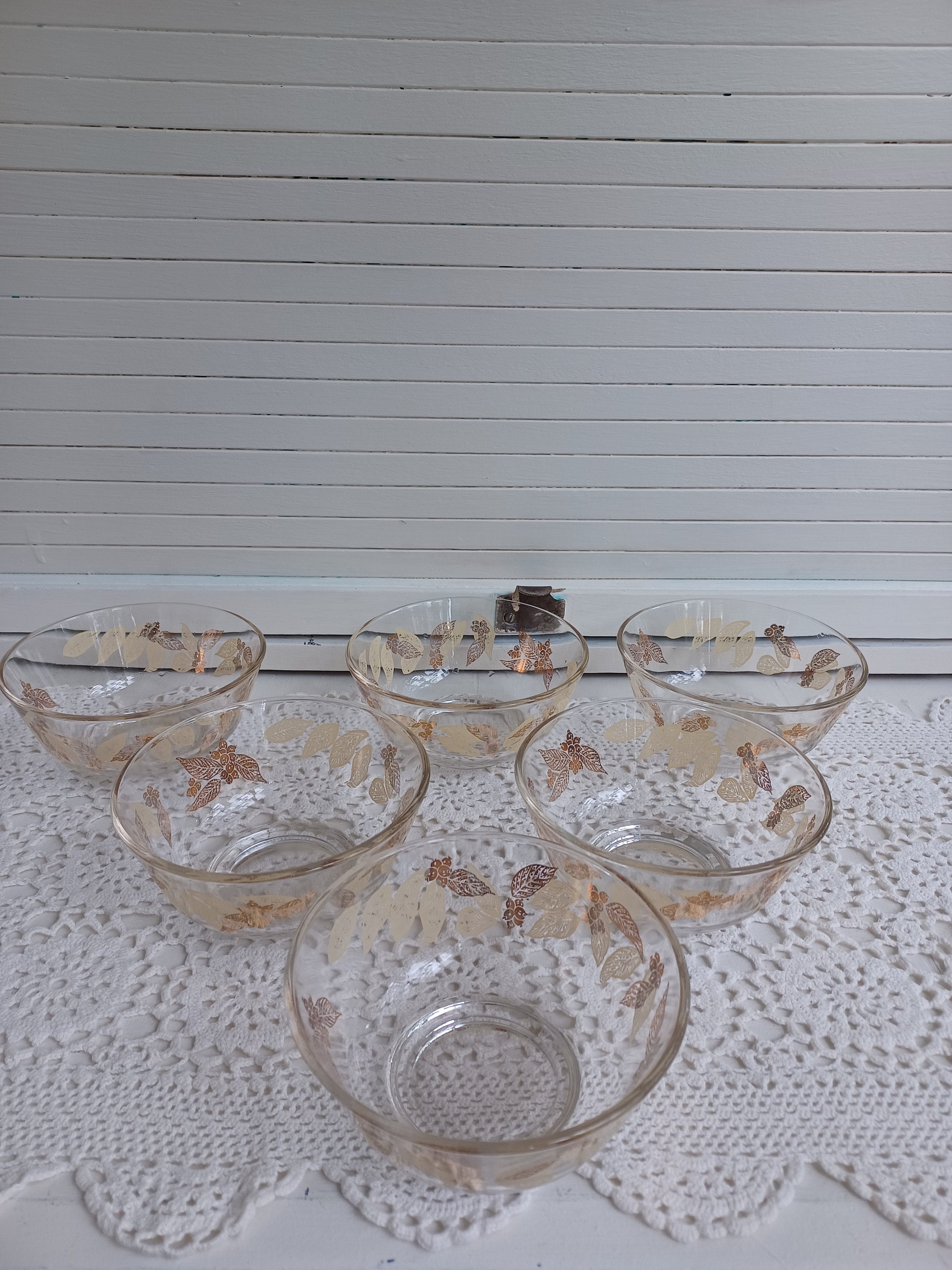 Vintage Mid Century Modern Glass Bowls Embossed With Cream and - Etsy