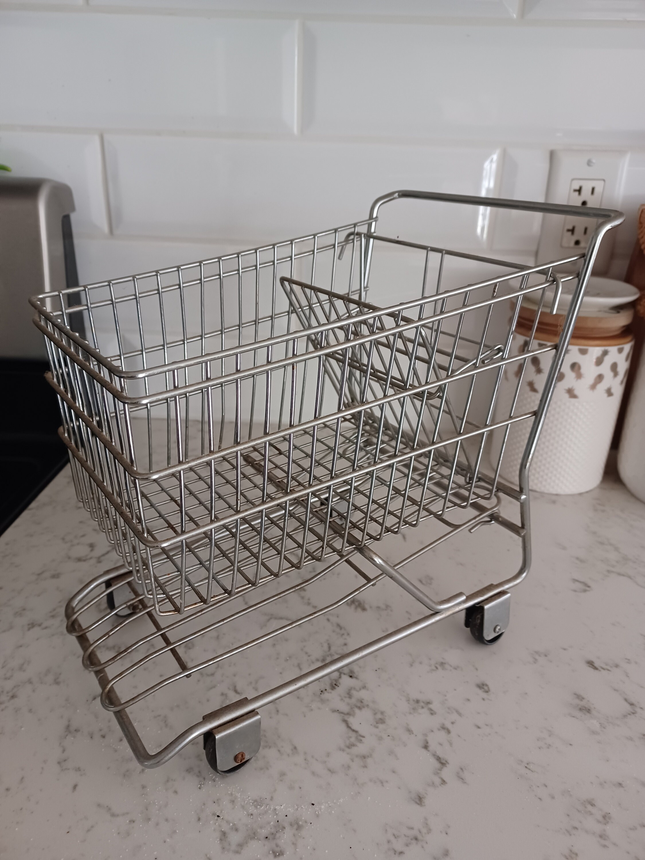 Vintage Mini Metal Wire Shopping Cart Miniature Toy Display Shopping ...