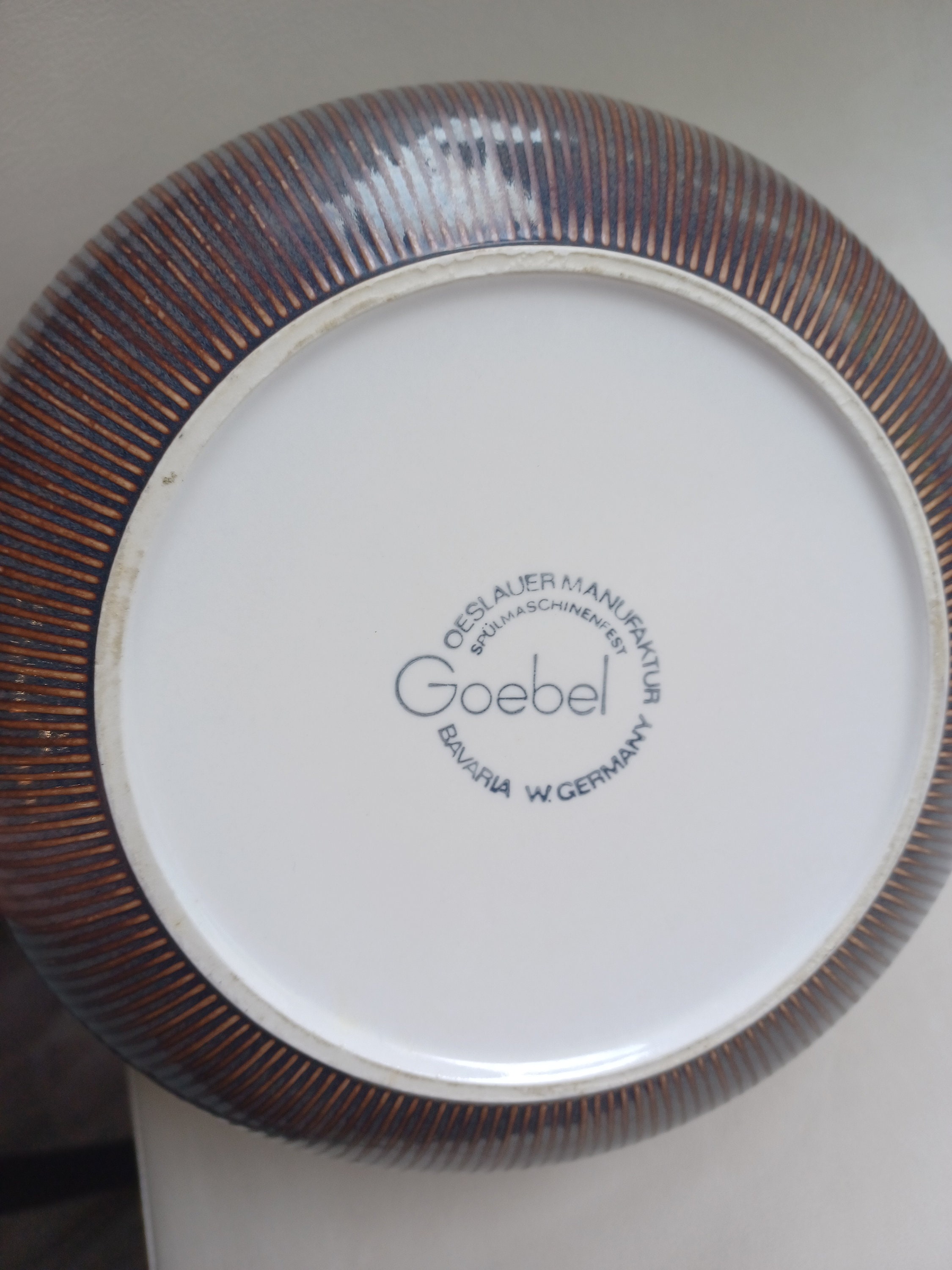 Vintage Oeslauer Manufaktur Goebel Round Ribbed Serving Bowl - Etsy