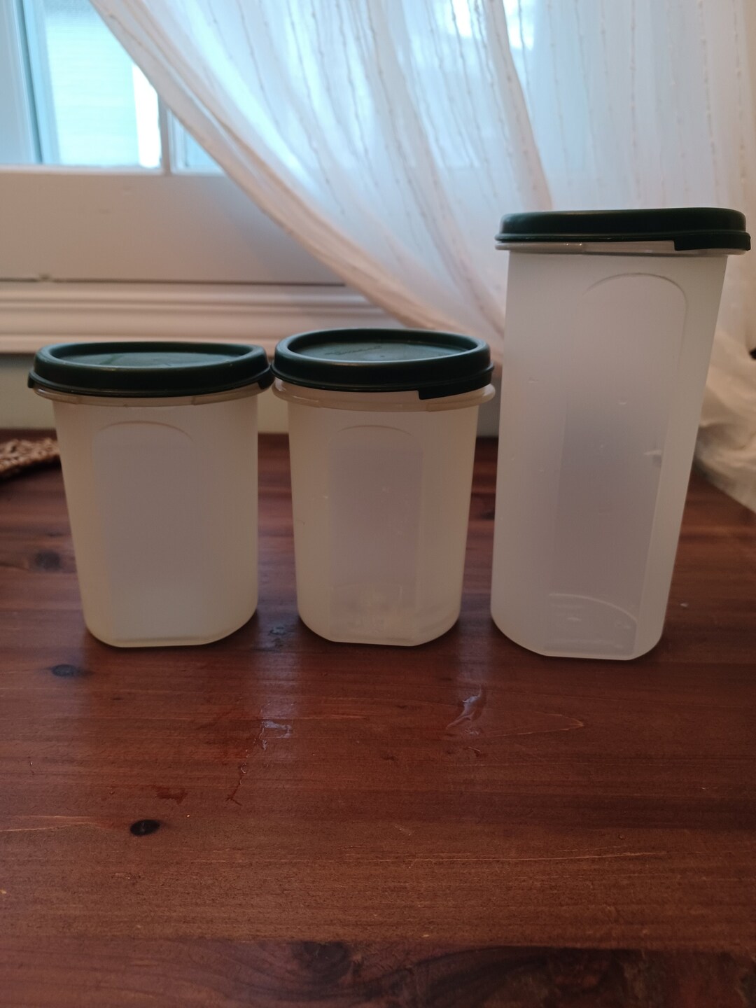 Vintage Tupperware Modular Mates Clear With Green Lids - Set of Three ...