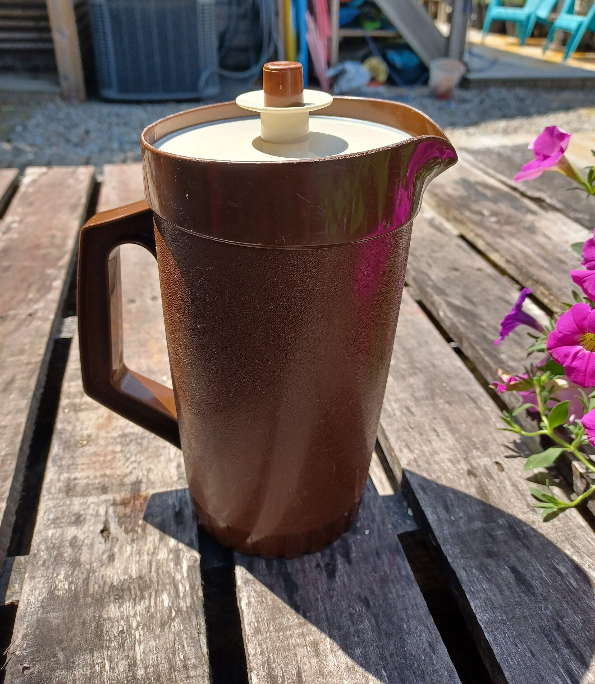 Vintage Chocolate Brown Tupperware Pitcher Small - Etsy