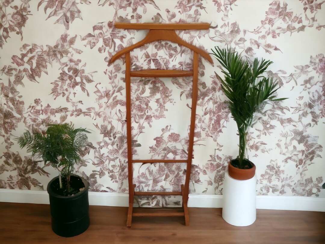Vintage MCM Wooden Modern Valet Made by Brevettato Suit Stand Made in ...