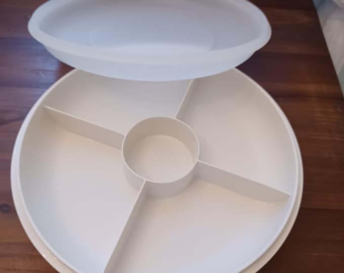 Vintage 1970s Tupperware Blue Divided Vegetable Serving Tray/party ...
