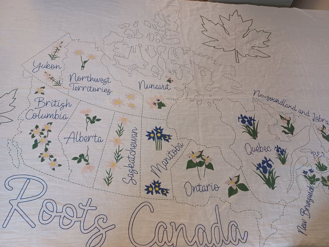Vintage Roots Table Linen Map of Canada, Includes Every Province and ...