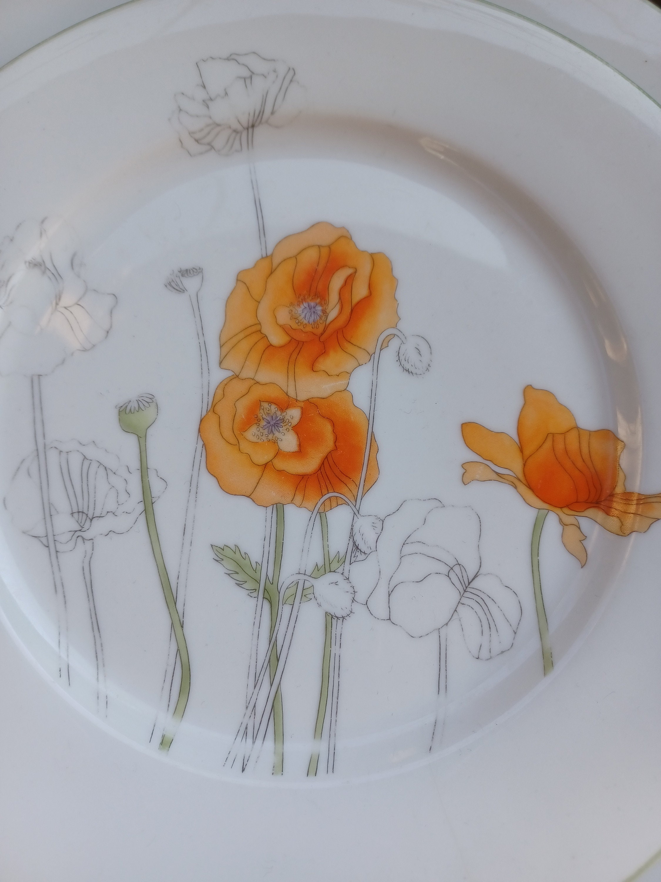 Vintage Block Portuguese Plates Poppy Pattern Replacement Pieces - Etsy