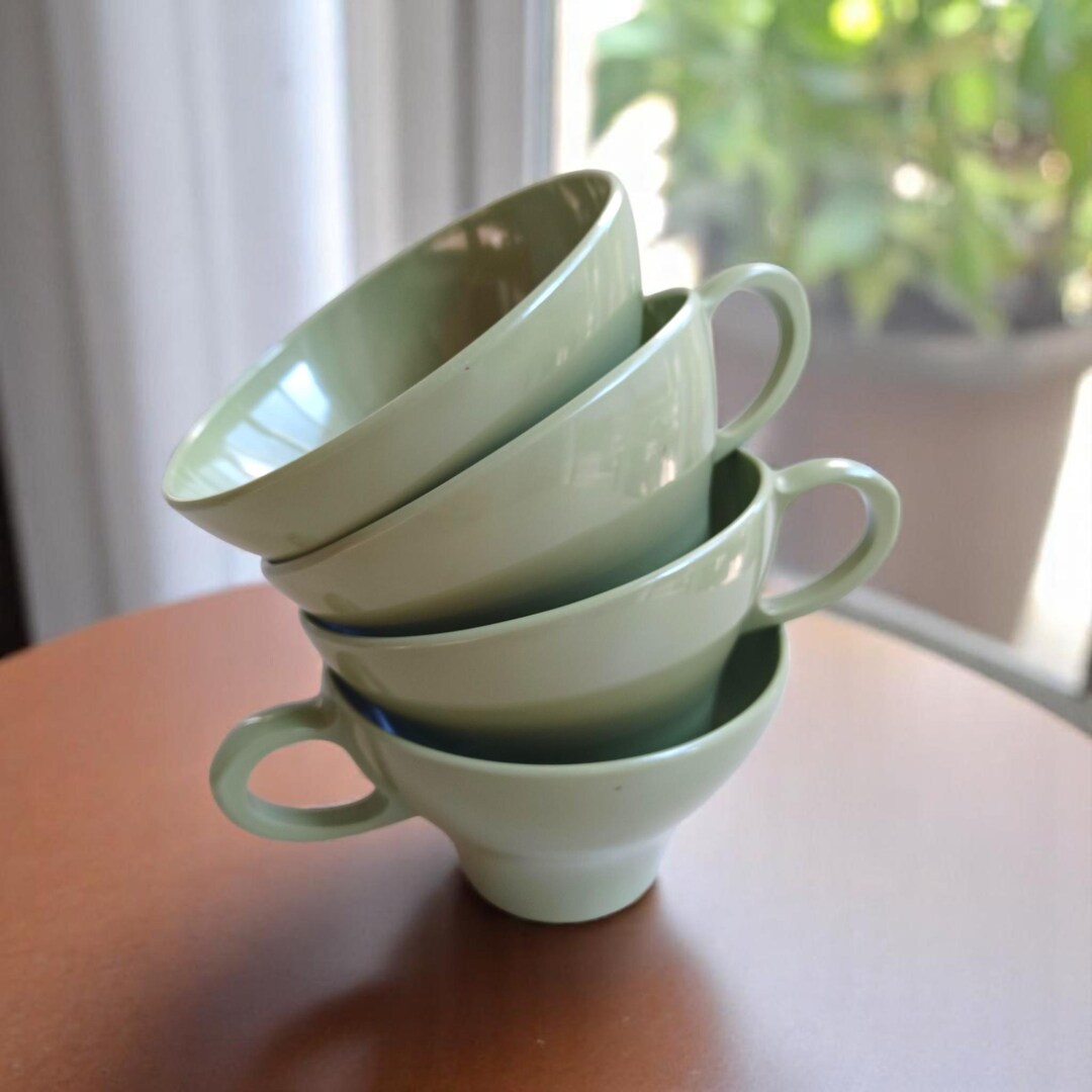 Vintage Avocado Melmac Coffee Cups Set of 4 1970s - Etsy