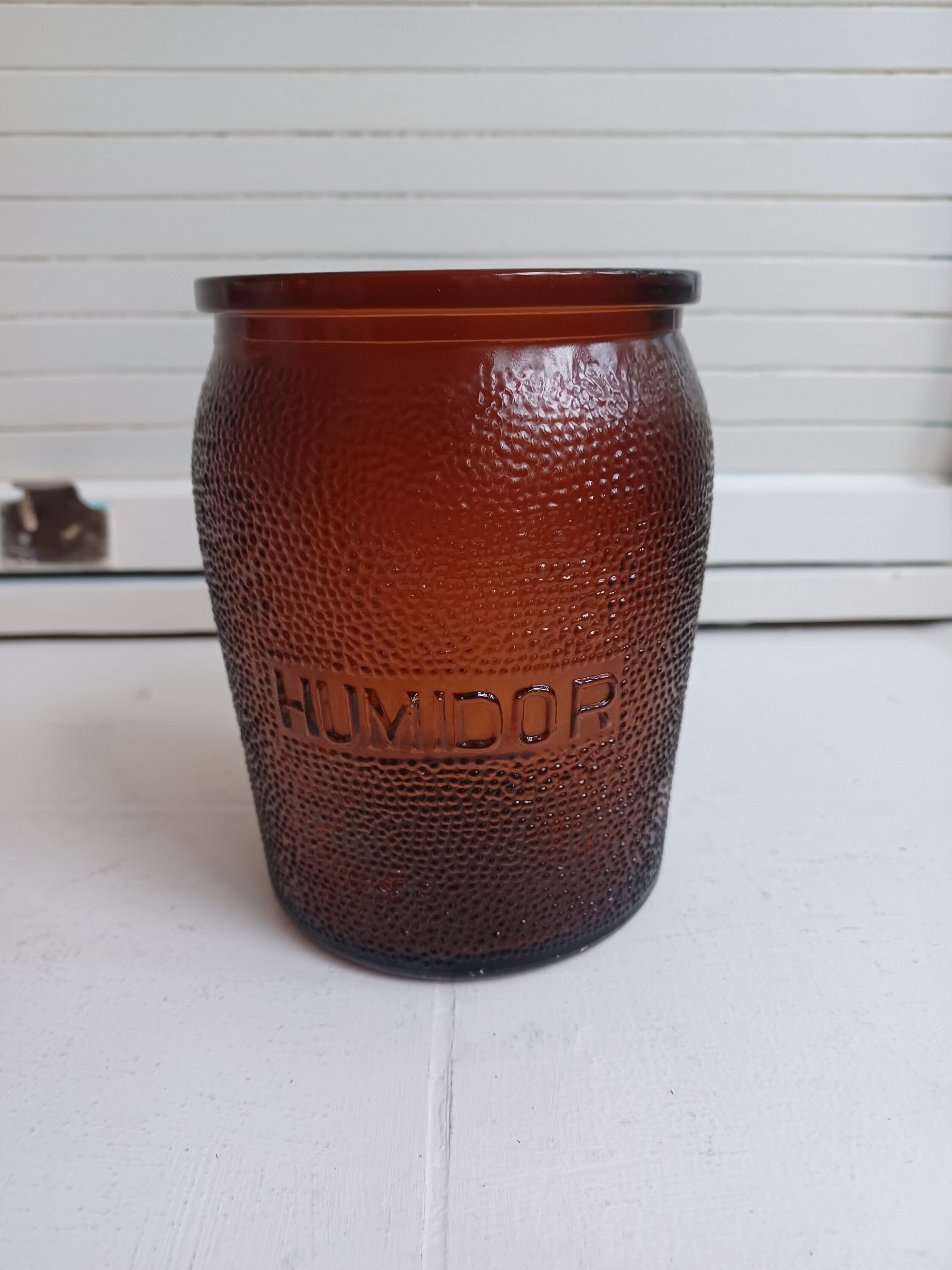 Vintage Amber Pebbled Glass Humidor by Dun-rite Wood Nov Inc - Etsy