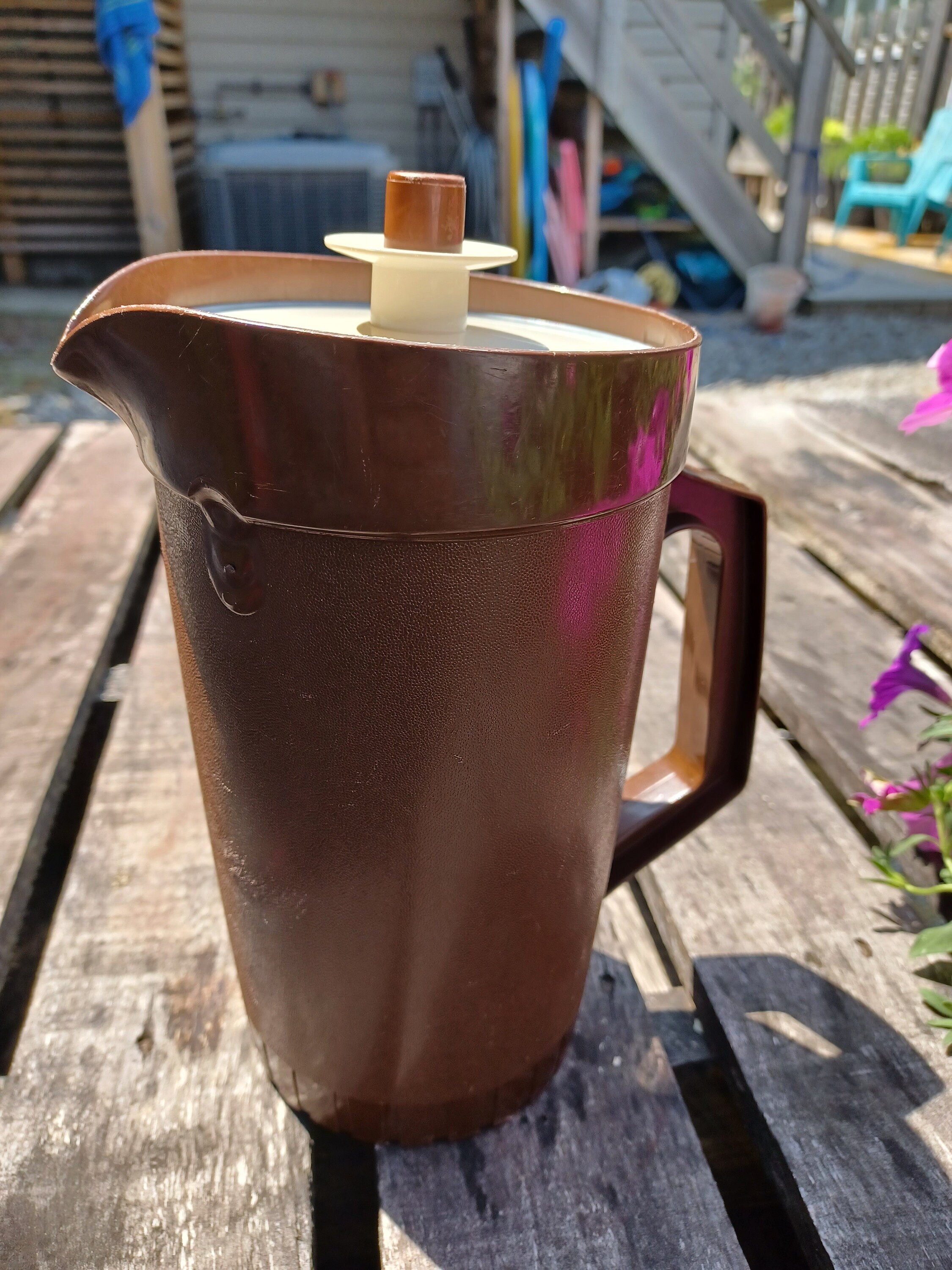 Vintage Chocolate Brown Tupperware Pitcher Small - Etsy