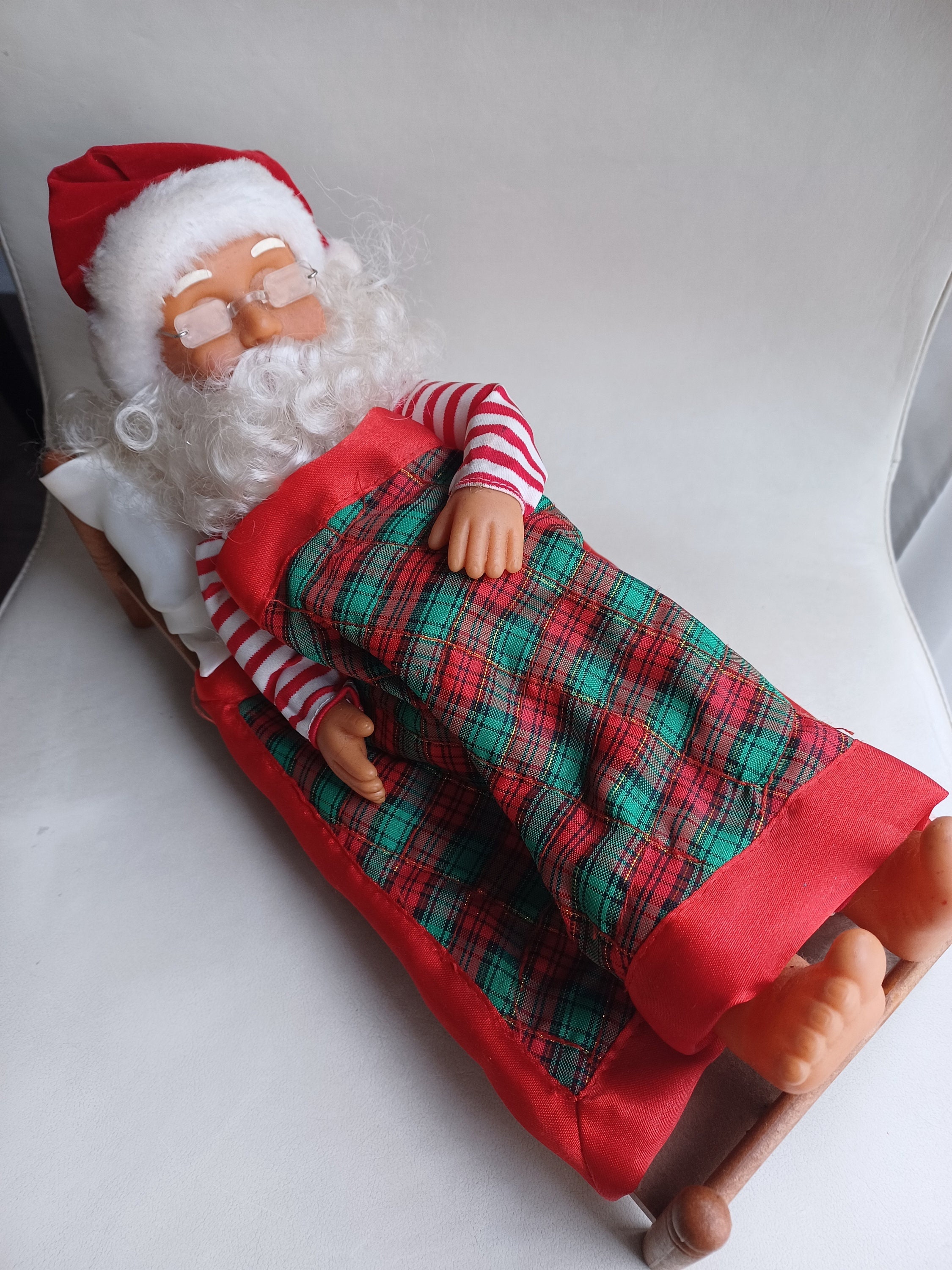 Vintage Gemmy Industries Snoring Santa in Bed North Pole Productions ...