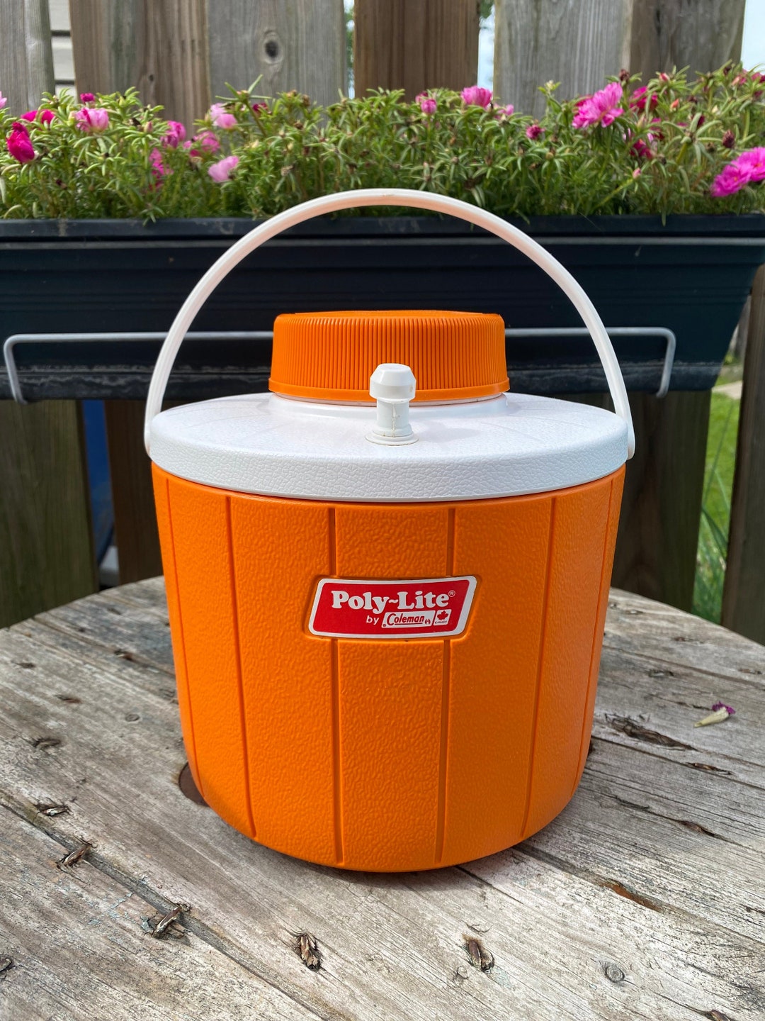 Vintage Poly-lite by Coleman 4L Ice Bucket/ Thermos Jug in Orange - Etsy