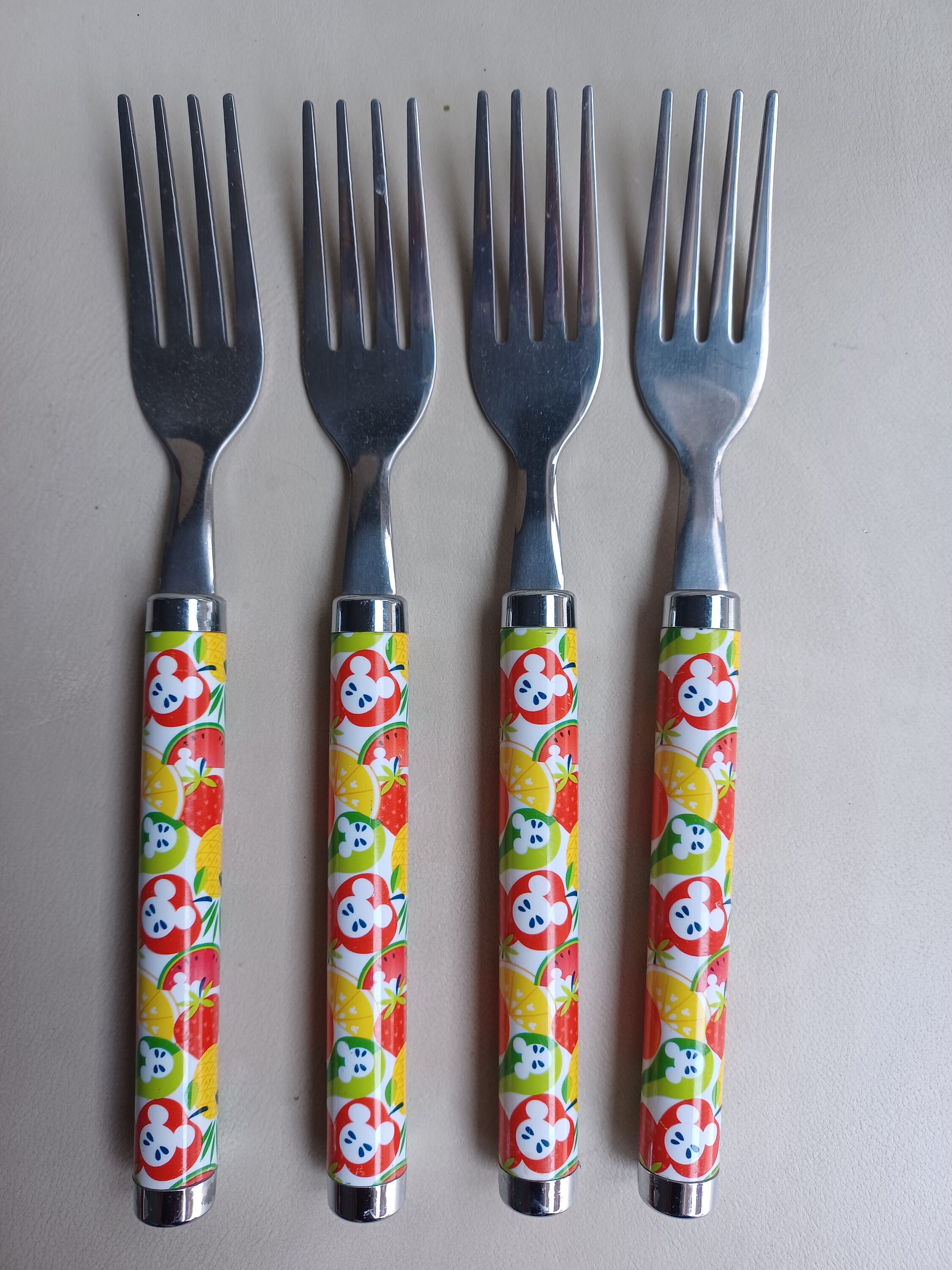 Vintage Set of 4 Disney China Forks Stainless Steel With Plastic Citrus ...