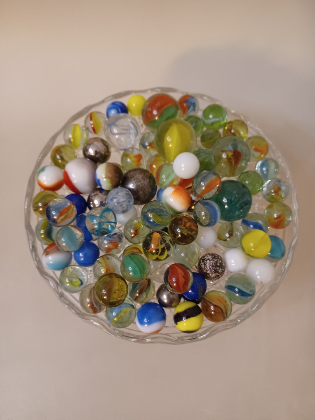 Vintage Marbles Steely Cat's Eye Bumblebee Aggie Orange Mint Green Akro ...