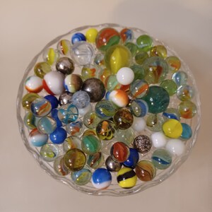 Vintage Marbles Steely Cat's Eye Bumblebee Aggie Orange Mint Green Akro ...