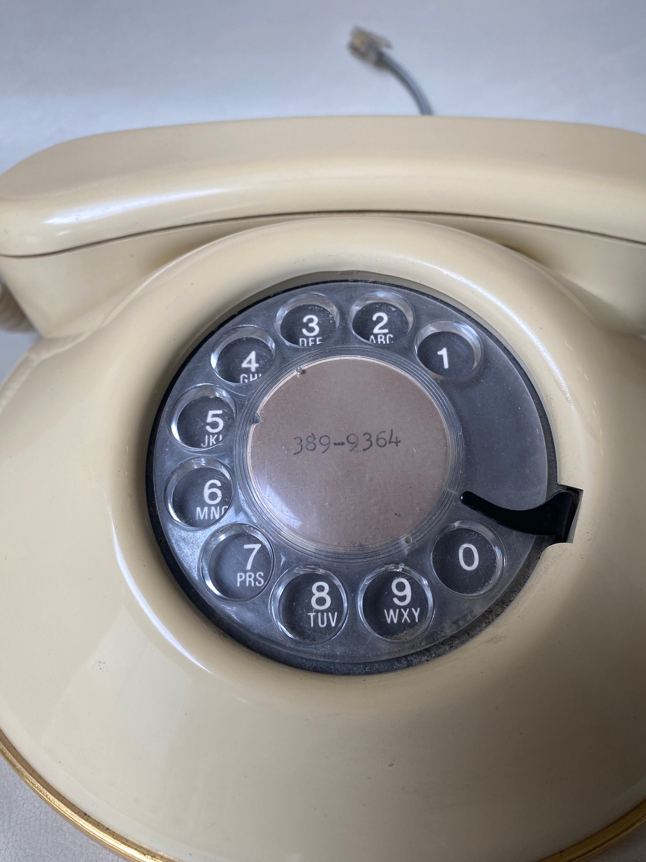 Vintage 1980's Beige Rotary Phone With Gold Base - Etsy