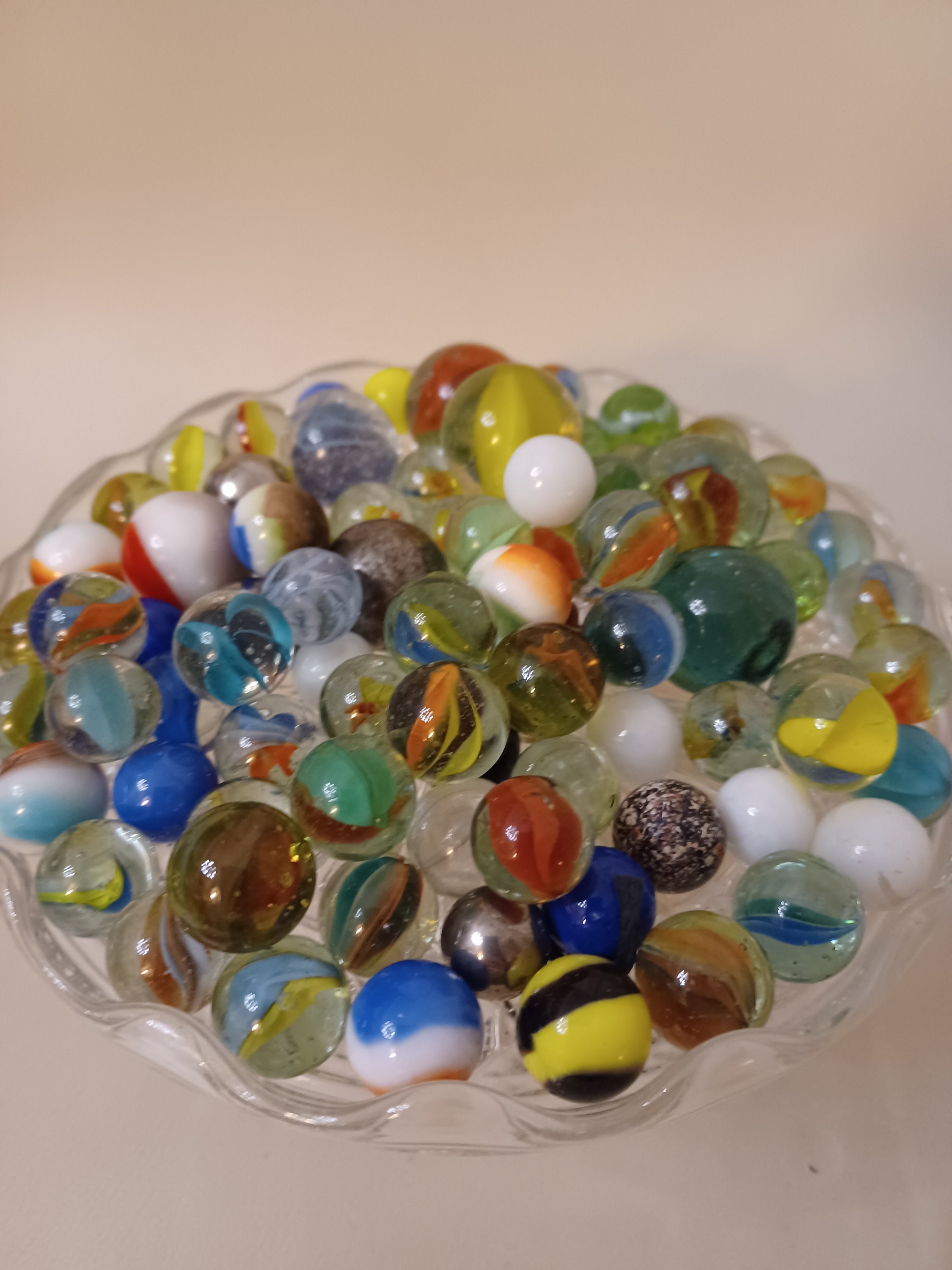 Vintage Marbles Steely Cat's Eye Bumblebee Aggie Orange Mint Green Akro ...