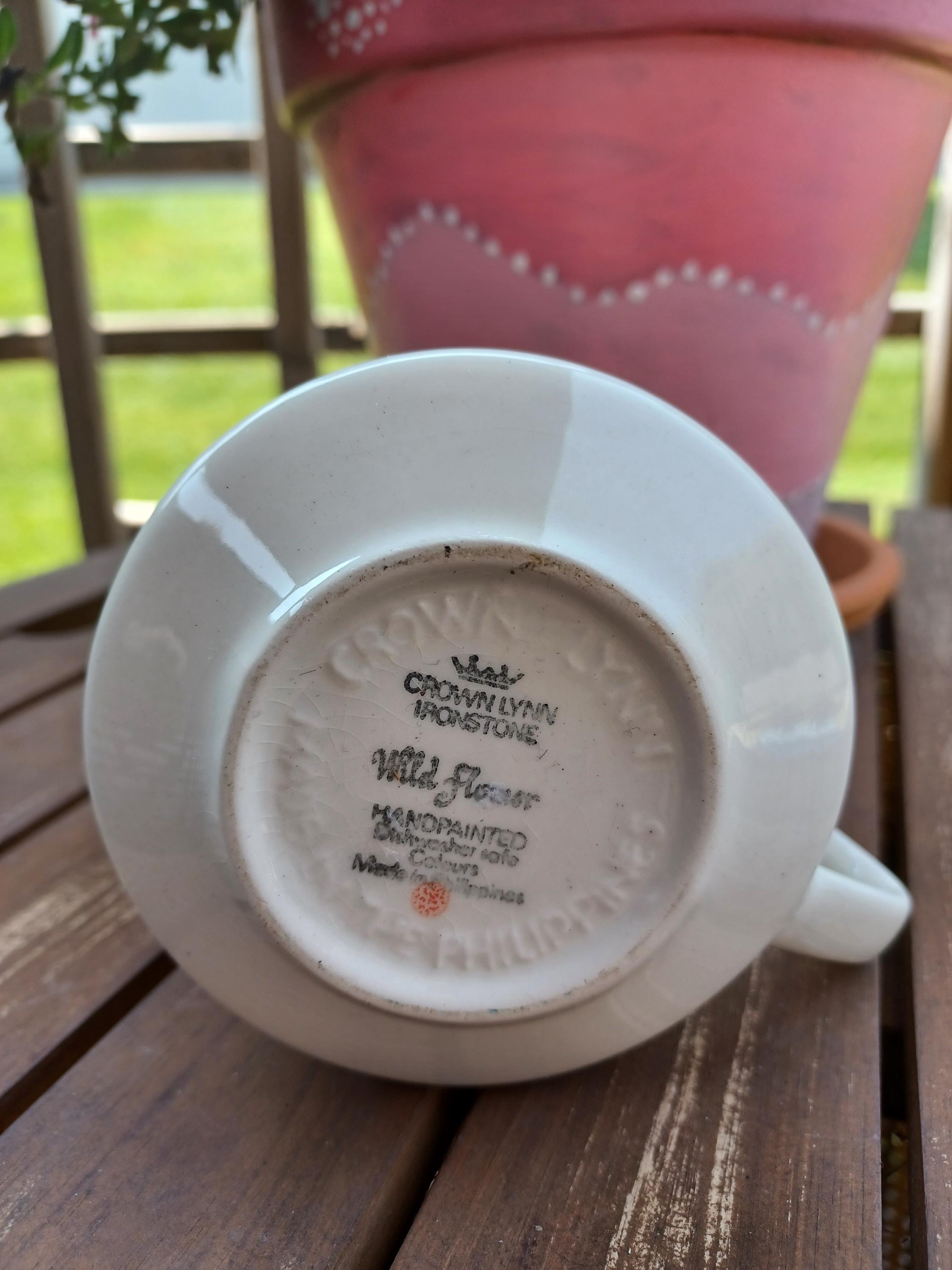 Vintage Crown Lynn Ironstone Handpainted Creamer With Wildflowers Made ...