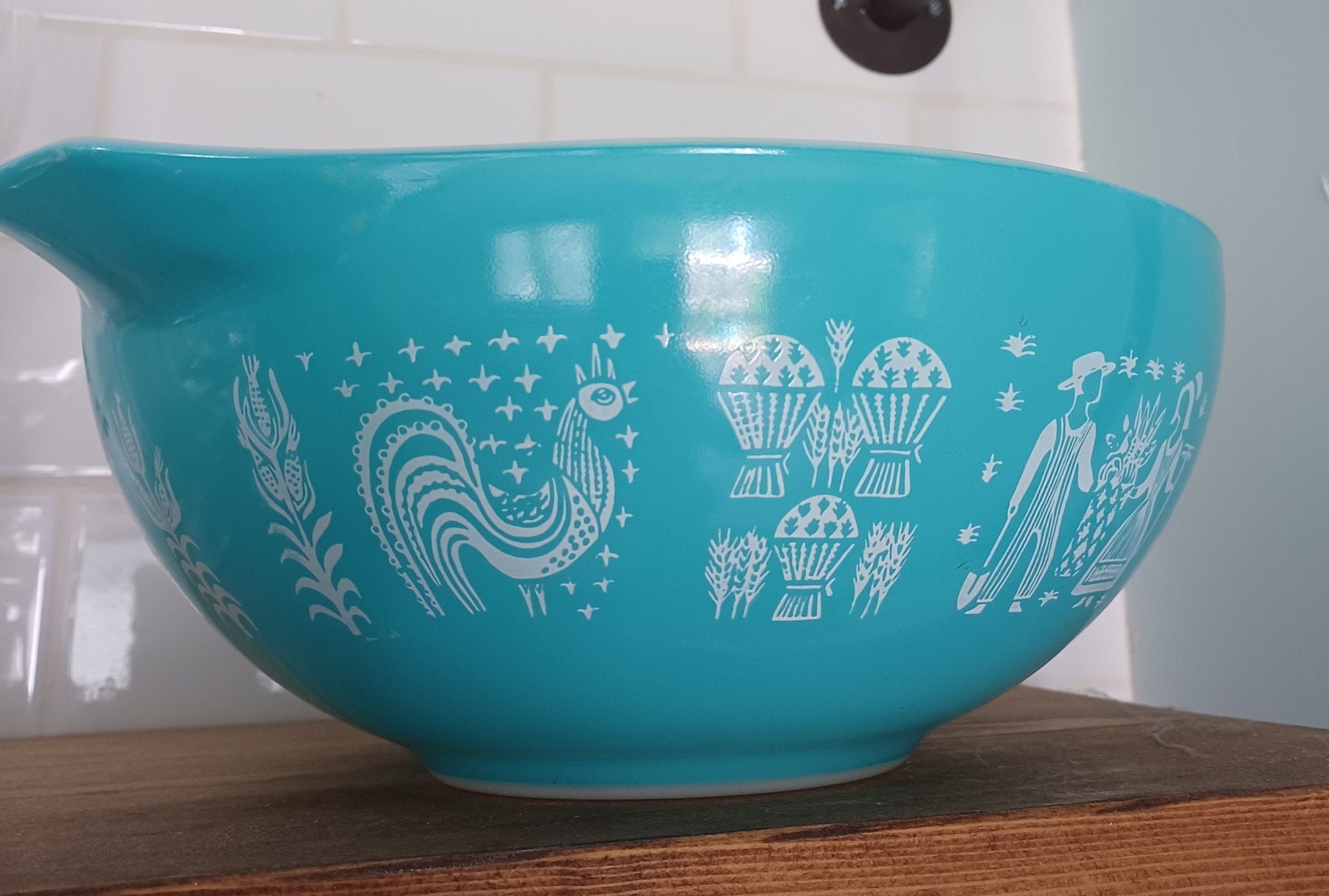 Vintage Pyrex Cinderella Amish Butterprint Large Bowl - Etsy