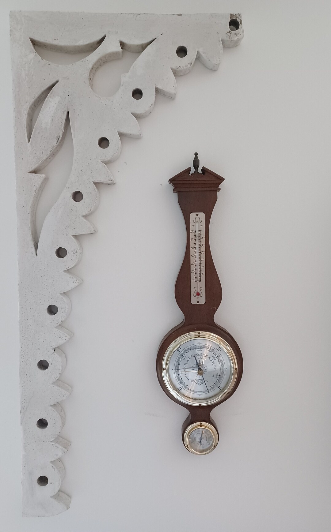 Vintage Wooden Airguide Barometer With Thermometer - Etsy
