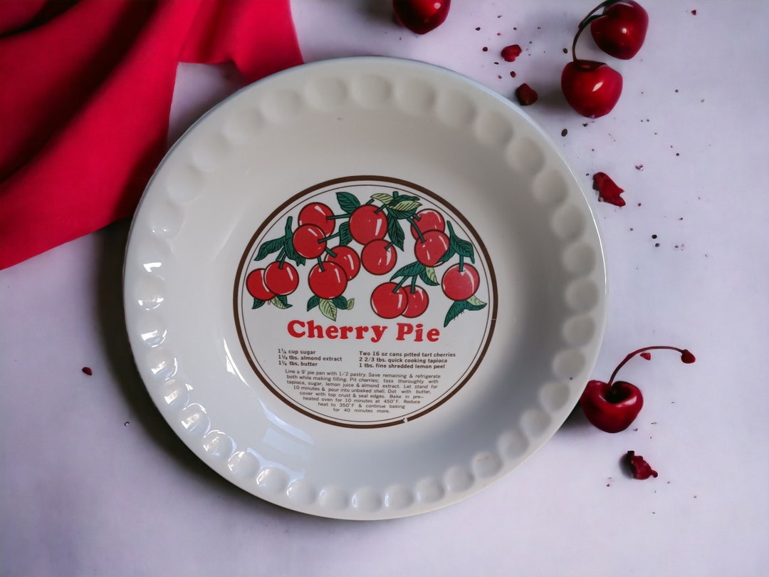 Vintage Cherry Pie Plate With Recipe Sunnycraft Sunny's Pride Sunstone ...