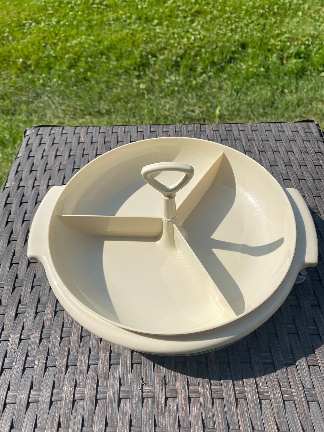 Vintage Tupperware Divided Serving Tray With Removable Handle - Etsy