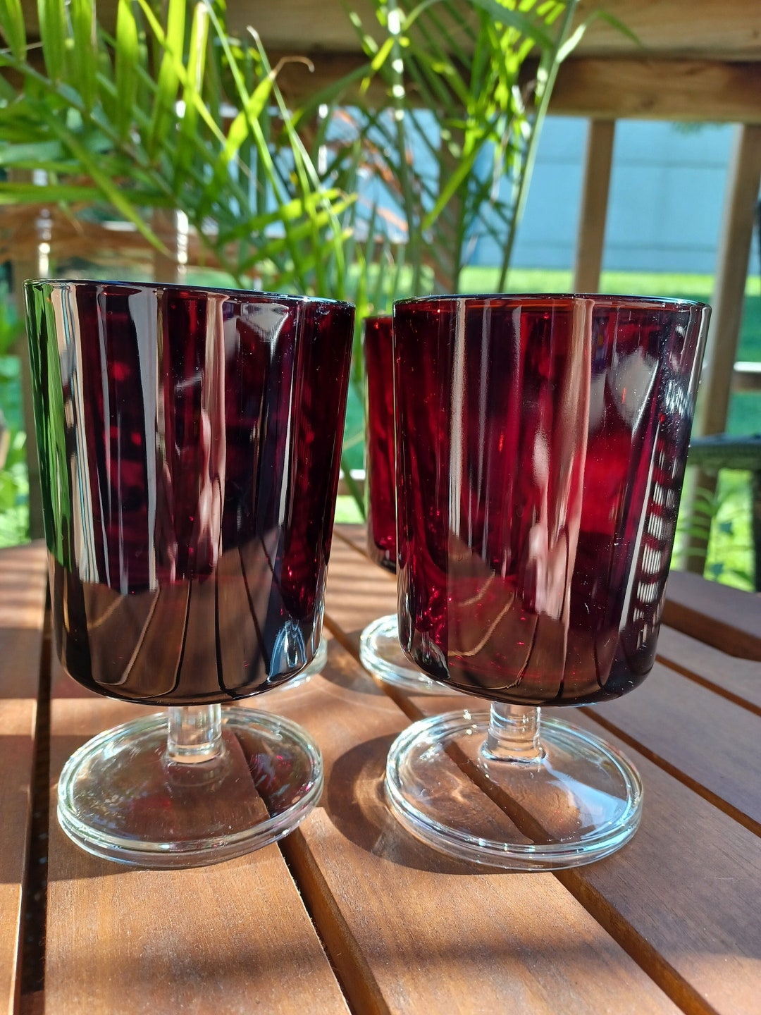 Vintage Luminarc Ruby Red Glasses From France - Etsy