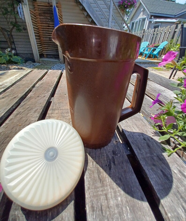 Vintage Chocolate Brown Tupperware Pitcher Small - Etsy