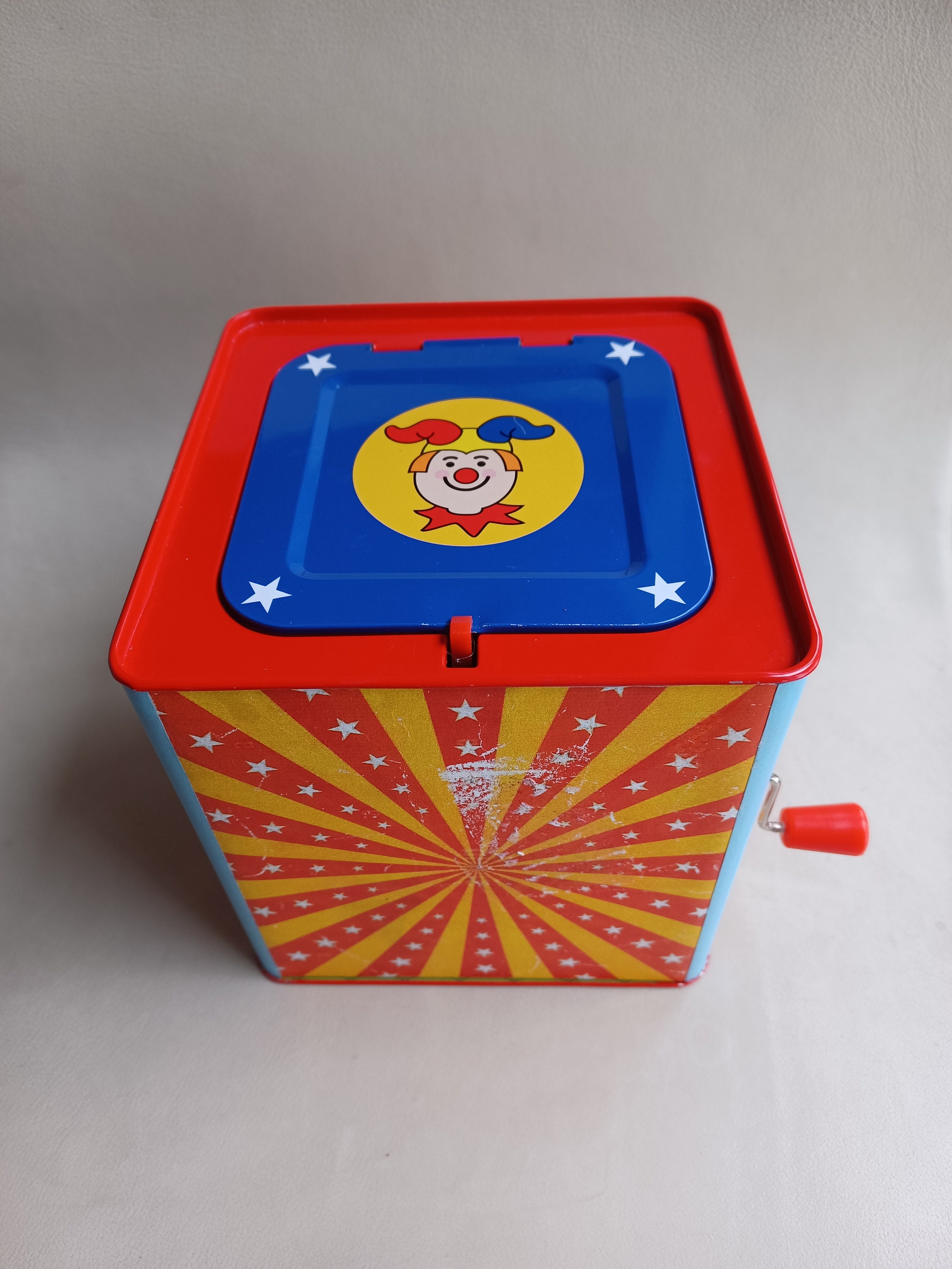 Vintage Schylling Jack in the Box Childhood Toy Music Box Crank Spring ...