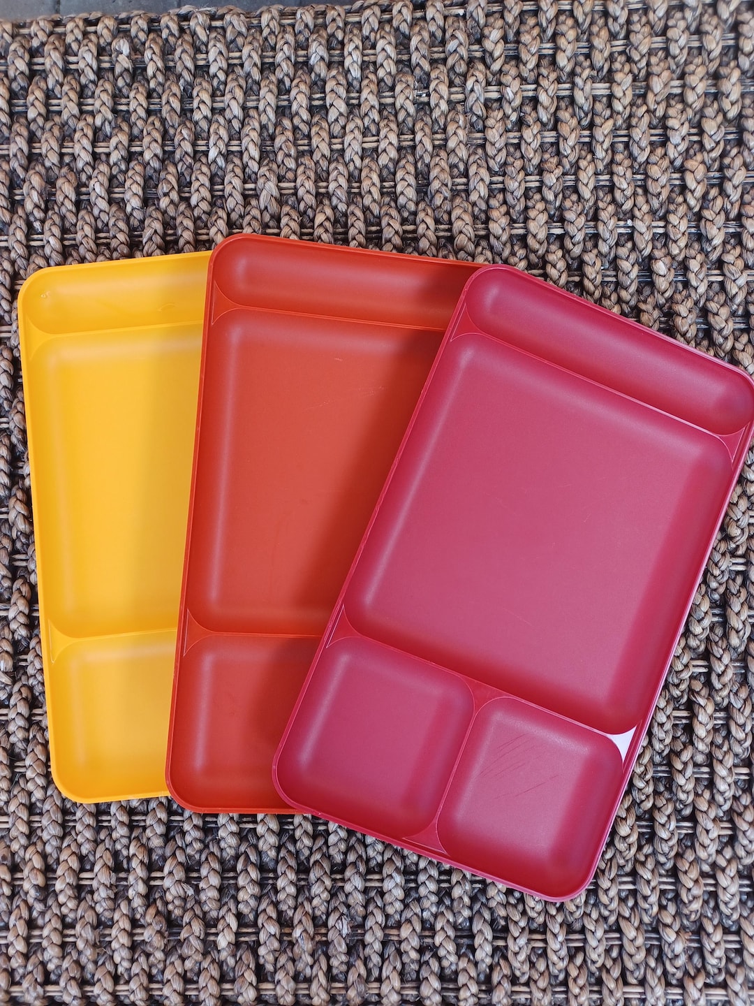 Vintage Set of 3 Tupperware Sectioned Trays Divided Food Trays 1535-6 ...