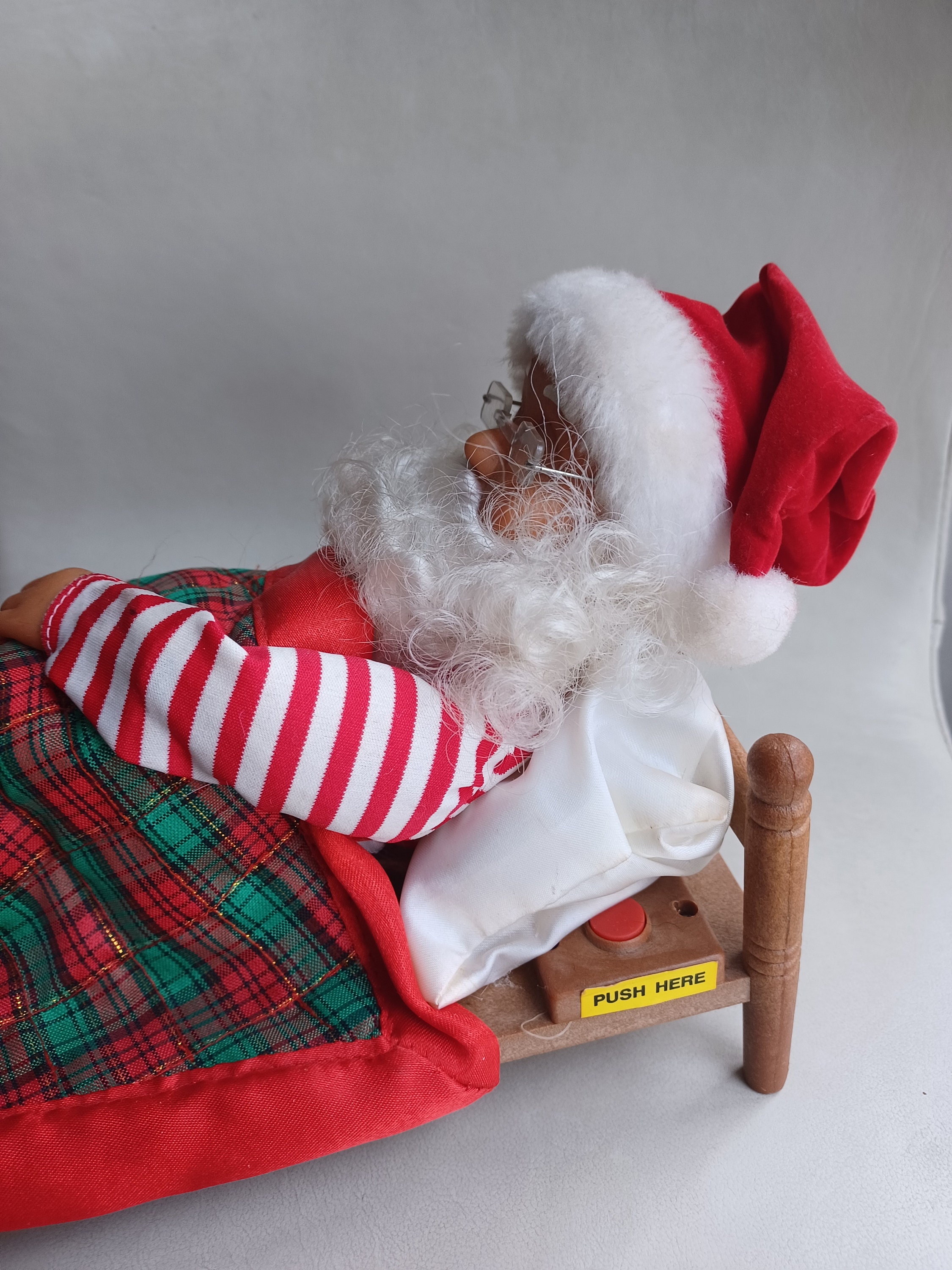 Vintage Gemmy Industries Snoring Santa in Bed North Pole Productions ...