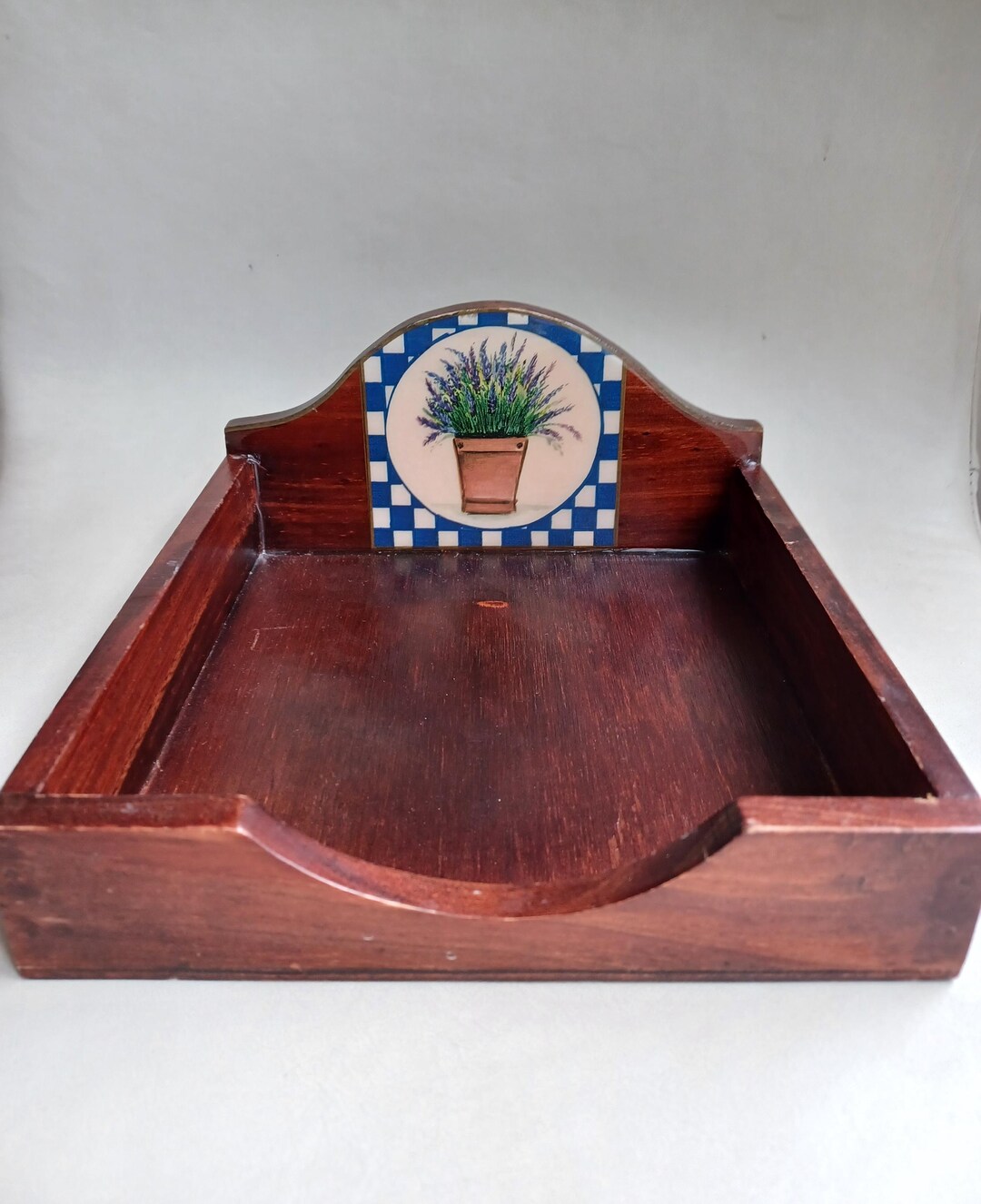 Vintage Wooden Office Letter Tray Filing Box With Hand Painted Design ...