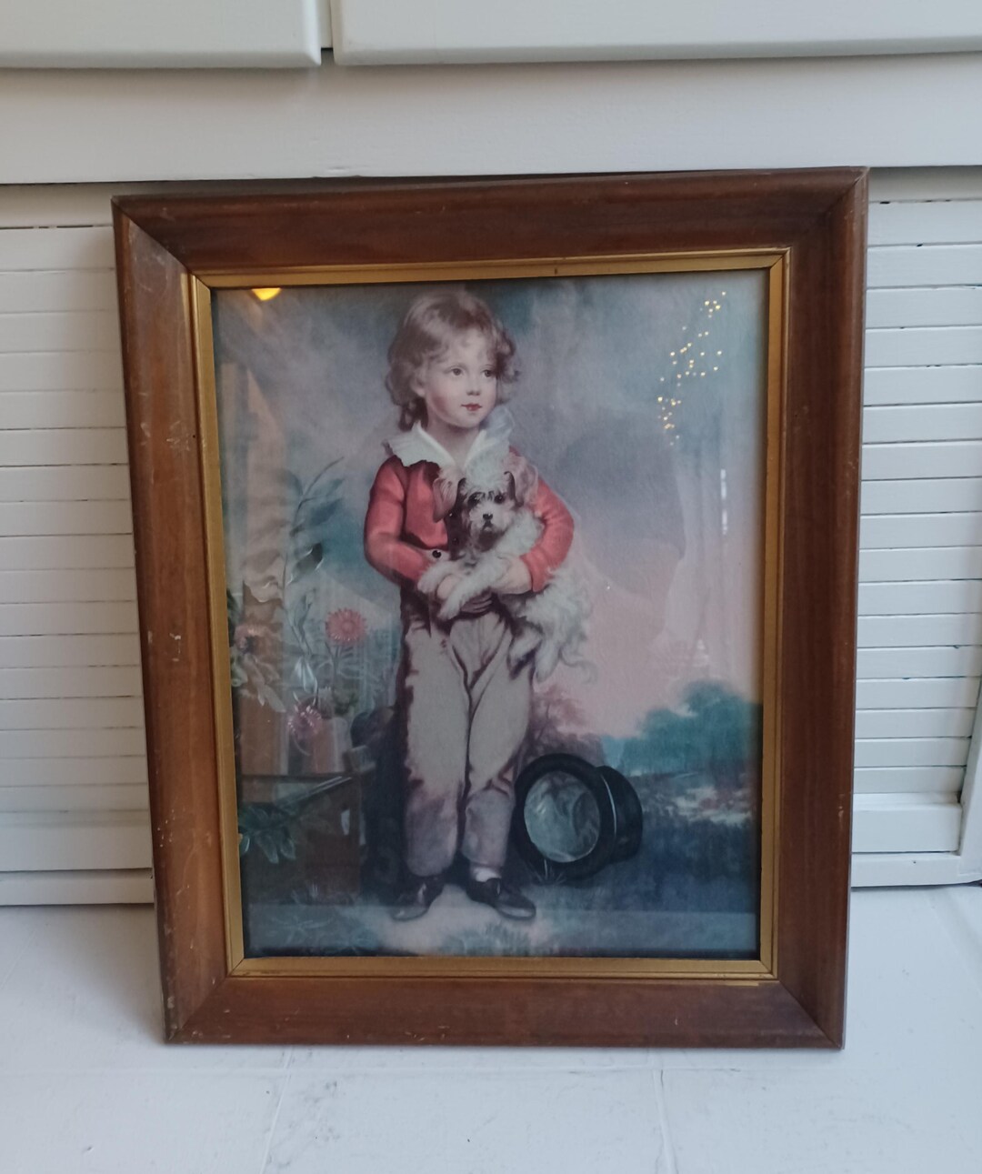 Vintage Framed "master Simpson" Print: Boy With Dog, 1900s Art - Etsy