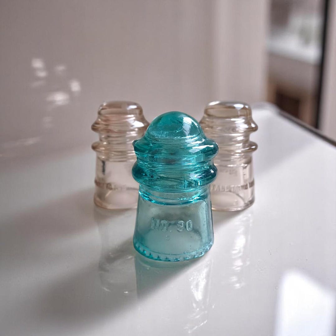 Vintage Glass Insulators – Aqua, Pink & Clear Gayner and Whitall Tatum ...