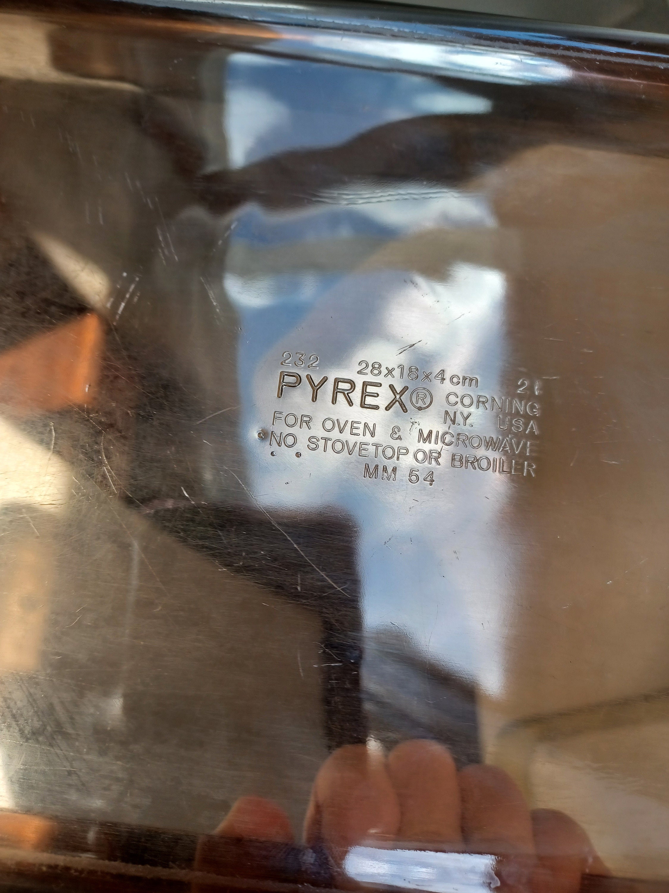 Vintage Pyrex Corning 232 MM34 Rectangular Amber Brown Smoked Glass ...