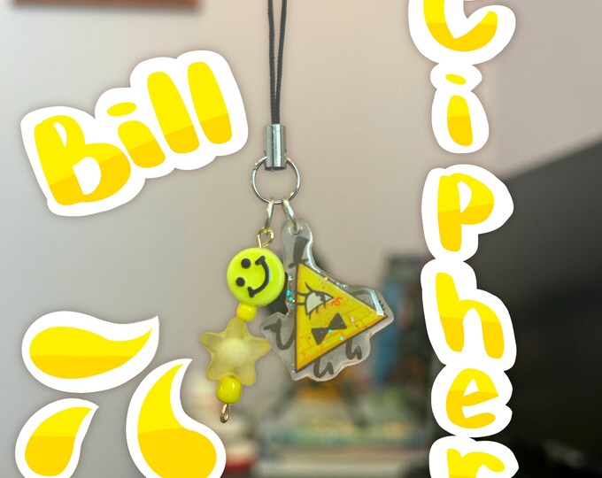 Bill Cipher HANDPAINTED Phone Charm/keychain - Etsy