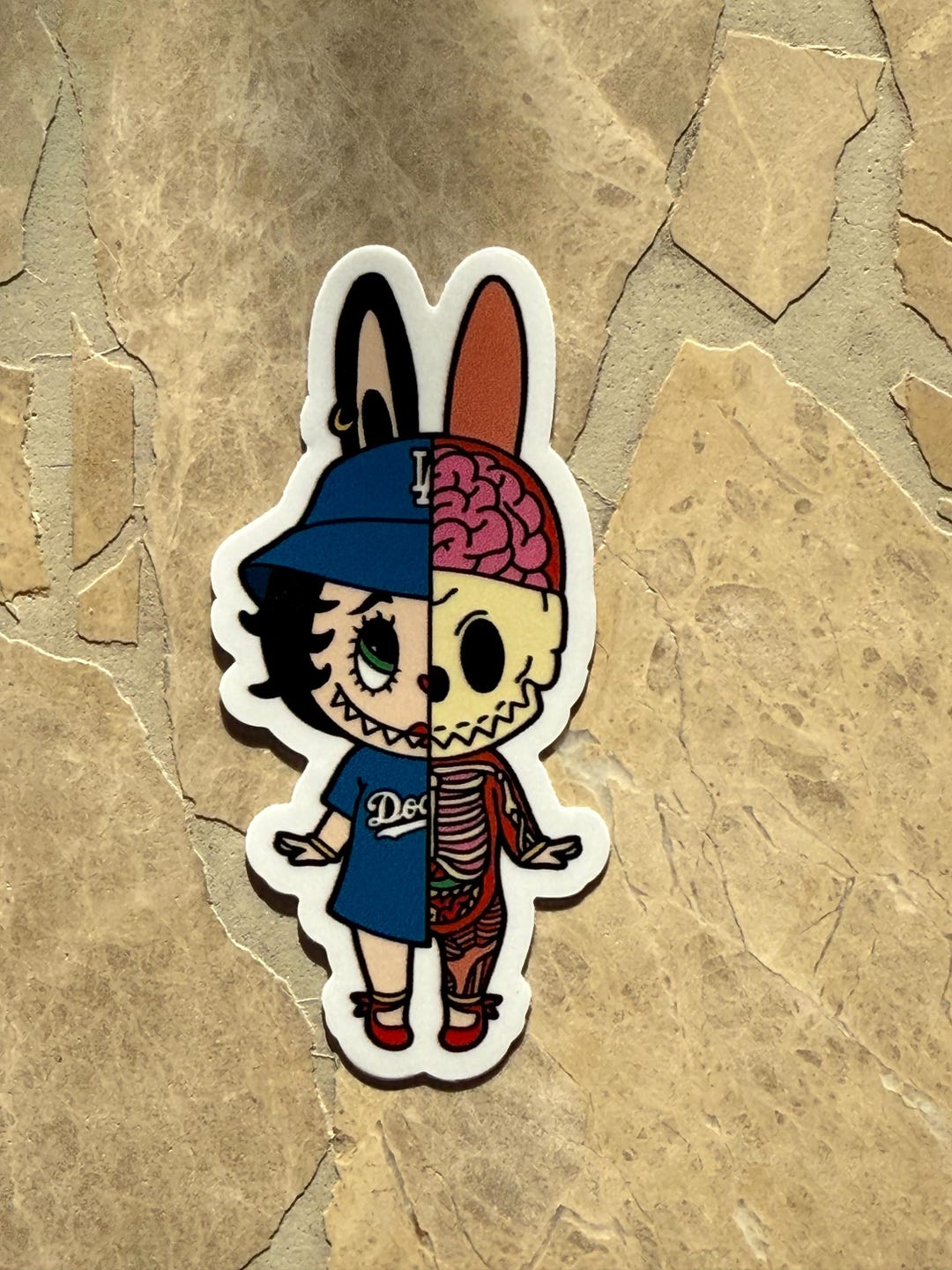 Betty Boop Kaws Skeleton Los Angeles Dodgers Labubu Sticker - Etsy