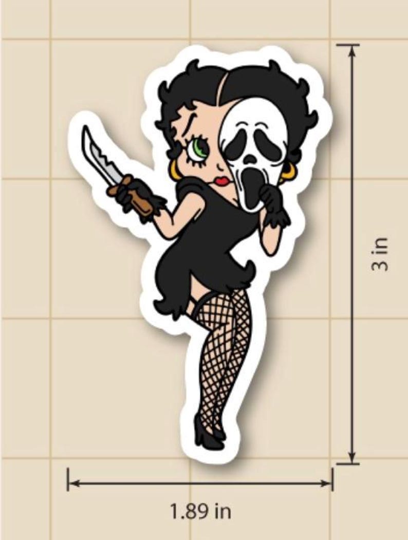 Betty Boop Halloween Spooky Costume Sticker Valentines / Galentines - Etsy