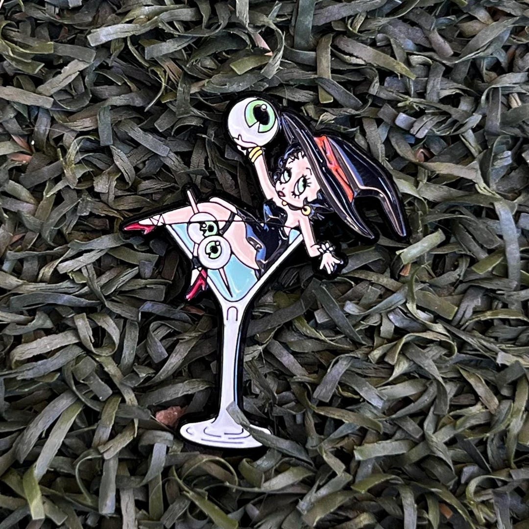 Betty Boop Spooky Halloween Witch Eyeball Margarita Enamel Pin Stocking ...