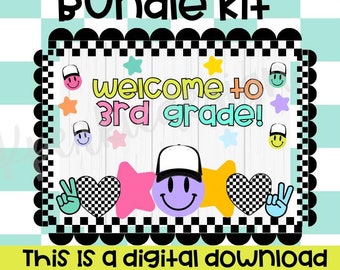 Checkered Pastel Back to School Bulletin Board Kit - Organize and ...