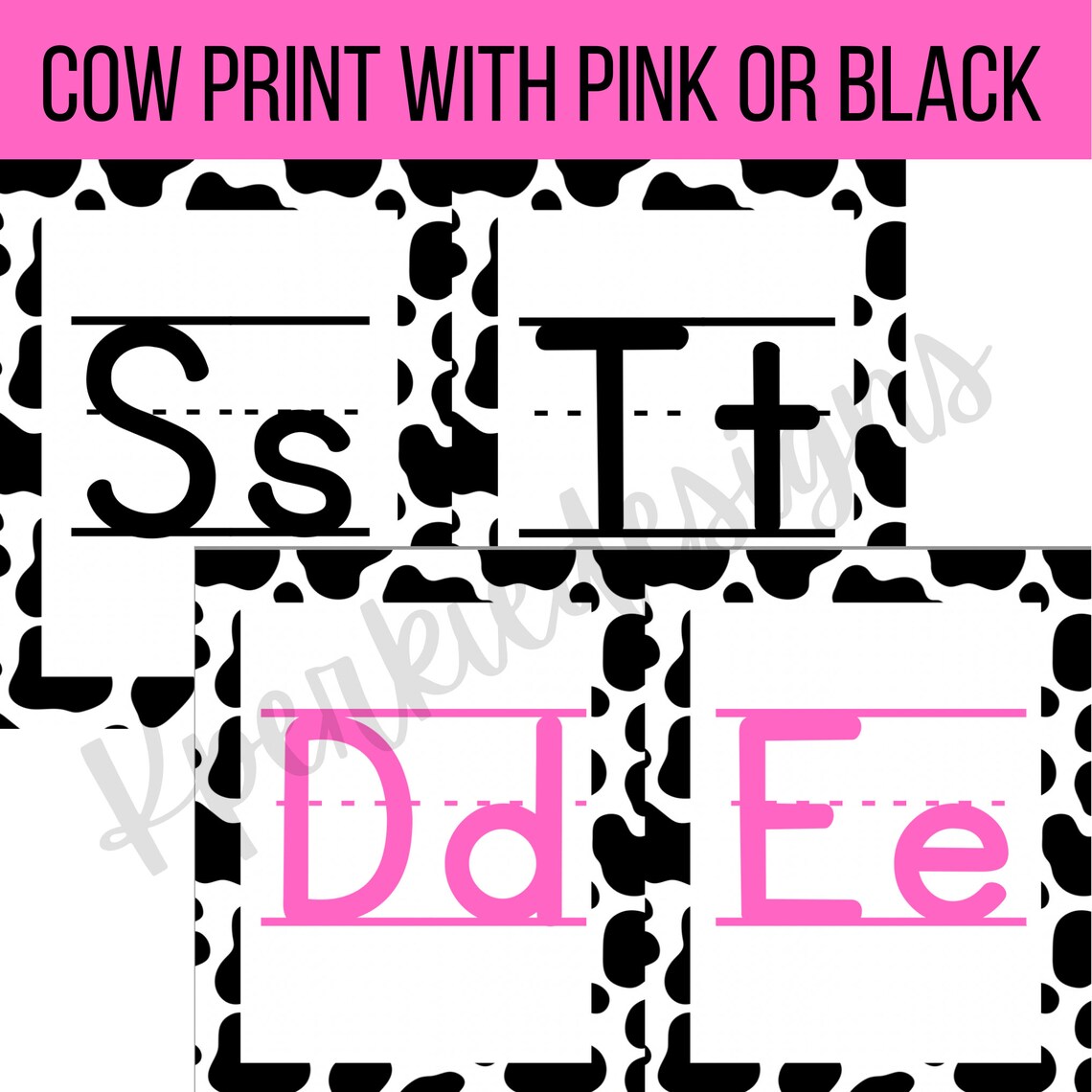 Classroom Decor Bundle: Cow Print, Modern Classroom Theme, Printable ...