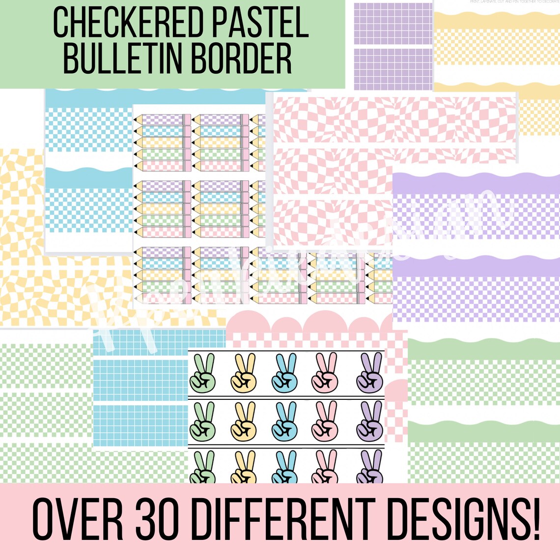 Checkered Pastel Back to School Bulletin Board Kit - Organize and ...