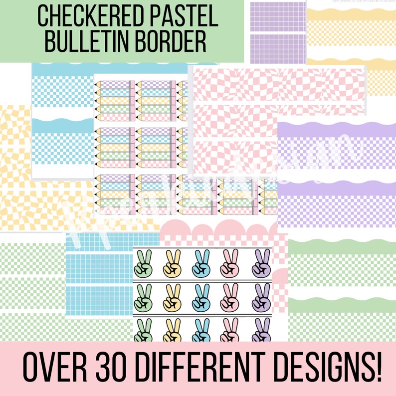 Checkered Pastel Back to School Bulletin Board Kit - Organize and ...