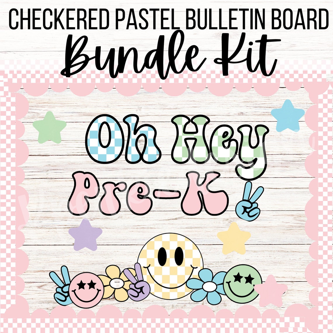 Checkered Pastel Back to School Bulletin Board Kit - Organize and ...