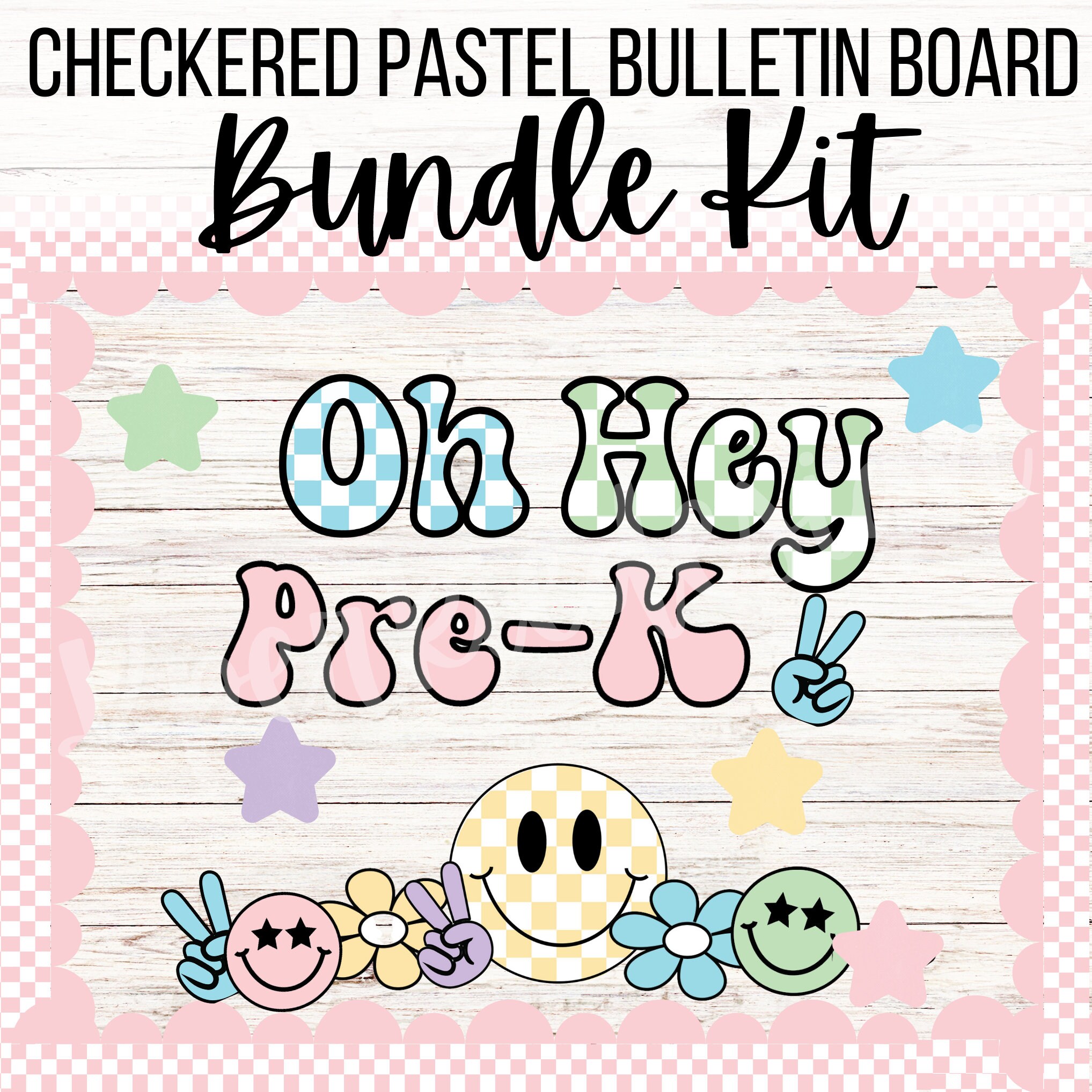 Checkered Pastel Back to School Bulletin Board Kit - Organize and ...